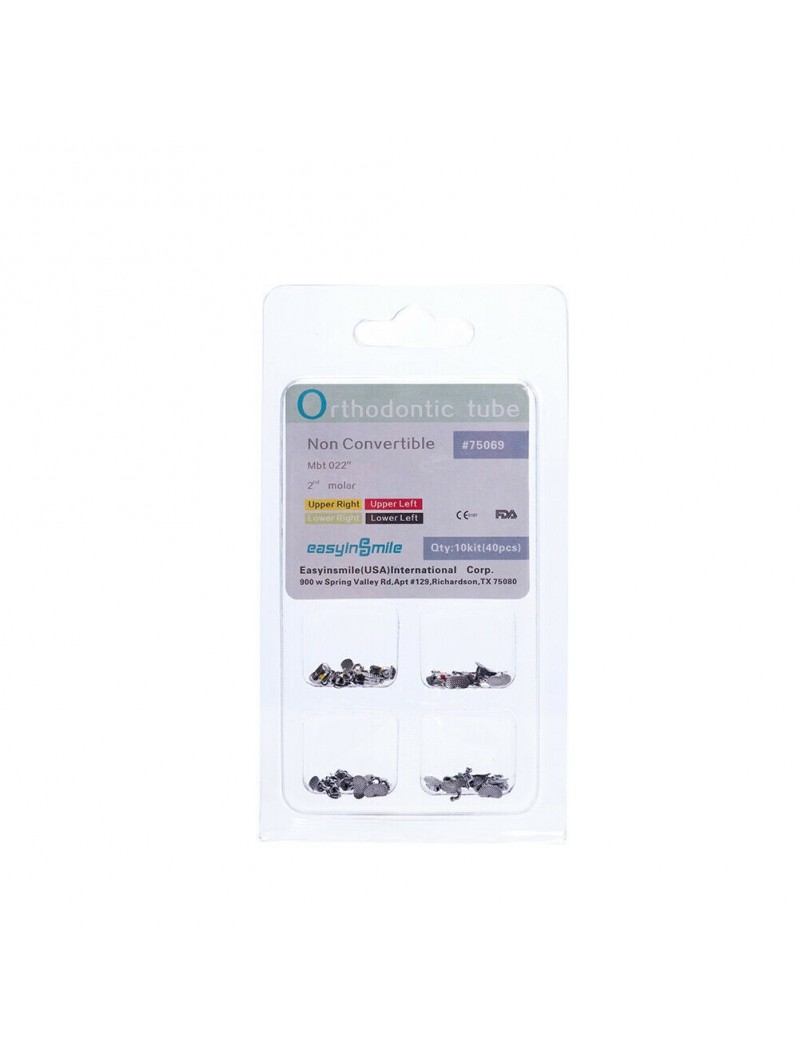 EASYINSMILE 40Pc Dental Orthodontic Buccal Tube 1st/2nd Bondable Non ...