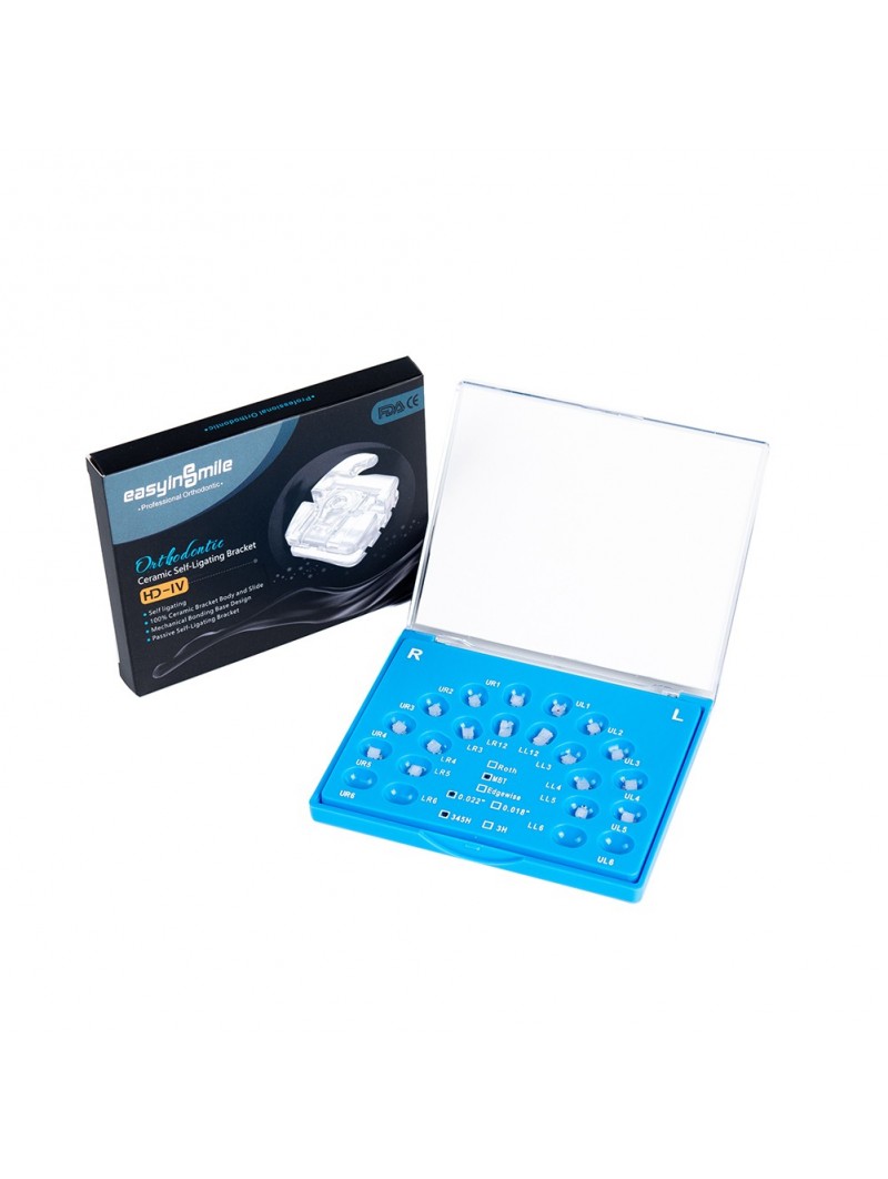 EASYINSMILE Orthodontic Ceramic Self-ligating Brackets MBT .022 ...