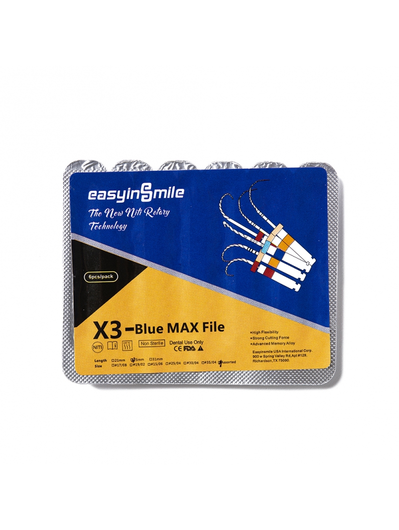 Easyinsmile 6Pcs Dental Endodontic Rotary Files X3-Blue NITI Endo 25MM ...