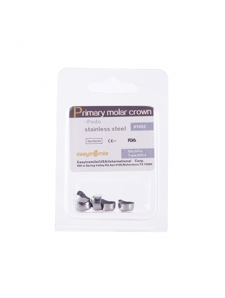 Easyinsmile 5Pcs/Pack Dental Kids Crown Stainless Steel Molar Pediatric ...