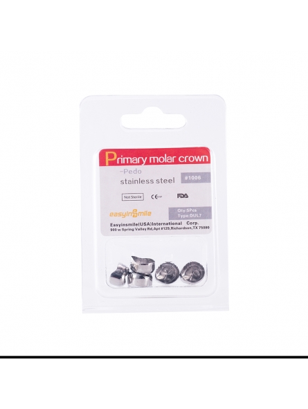 Easyinsmile 5Pcs/Pack Dental Kids Crown Stainless Steel Molar Pediatric ...