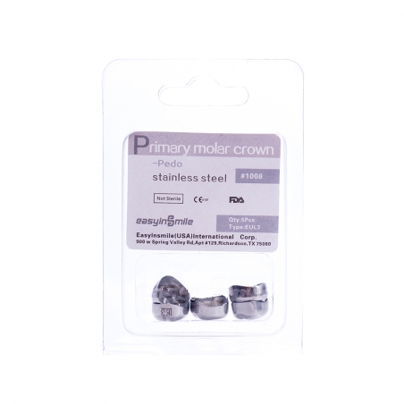 Easyinsmile 5Pcs/Pack Dental Kids Crown Stainless Steel Molar Pediatric ...