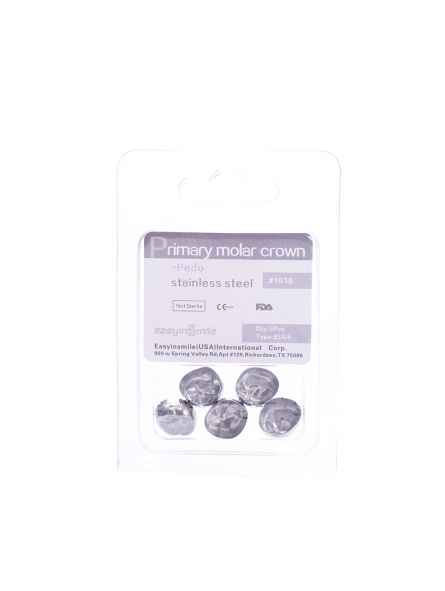 Easyinsmile 5Pcs/Pack Dental Kids Crown Stainless Steel Molar Pediatric ...