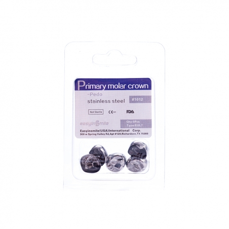 Easyinsmile 5Pcs/Pack Dental Kids Crown Stainless Steel Molar Pediatric ...