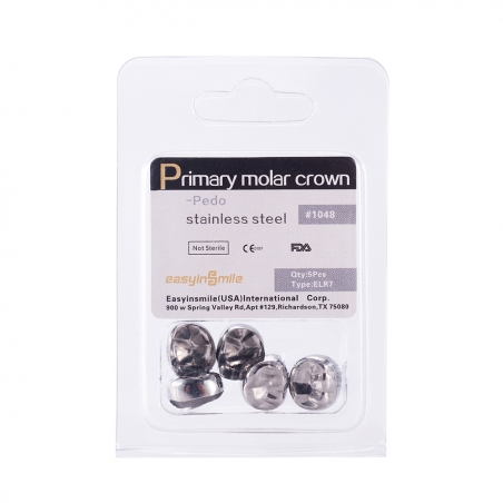 Easyinsmile 5Pcs/Pack Dental Kids Crown Stainless Steel Molar Pediatric ...