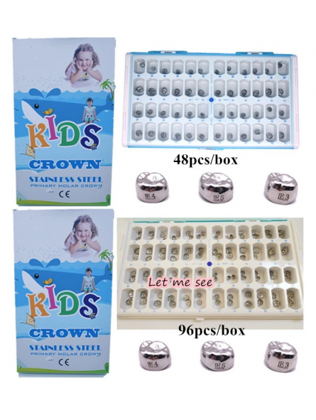 Easyinsmile 5Pcs/Pack Dental Kids Crown Stainless Steel Molar Pediatric ...