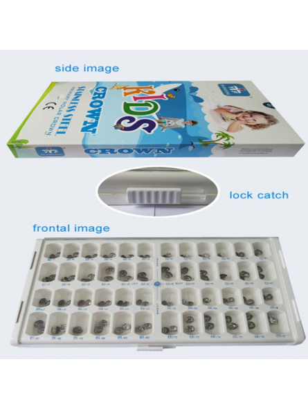 Easyinsmile 5Pcs/Pack Dental Kids Crown Stainless Steel Molar Pediatric ...