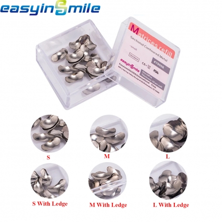Easyinsmile 50Pcs/Set Dental Sectional Contoured Matrices Refill Matrix ...